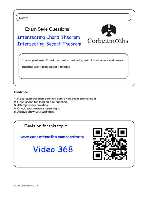 Intersecting Chord Theorem 2 Pdf