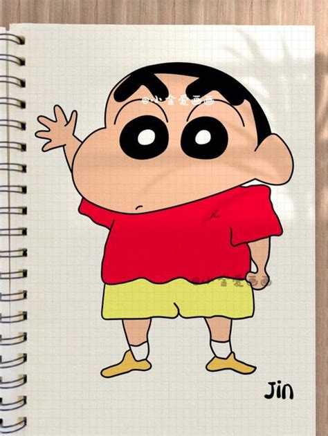 蜡笔小新简笔画带颜色 蜡笔小新简笔画带颜色可爱图片 苗苗知道