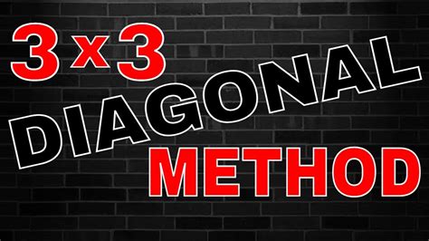 Finding The Determinant Of A 3x3 Using Diagonal Method Youtube