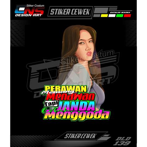 Jual Stiker Cewek Cantik Stiker Vector Hijab Keren Sticker Print Sticker Variasi Mobil Motor