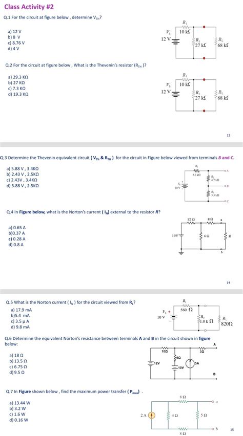 solved class activity 2 q 1 for the circuit at figure below