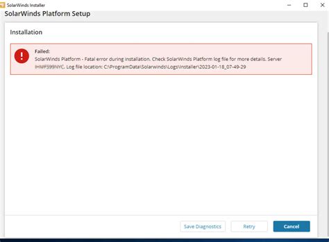 solarwinds installer fails on upgrade to 2023 1 with source not found error