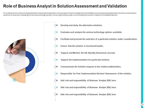 solution assessment and validation to meet the business needs