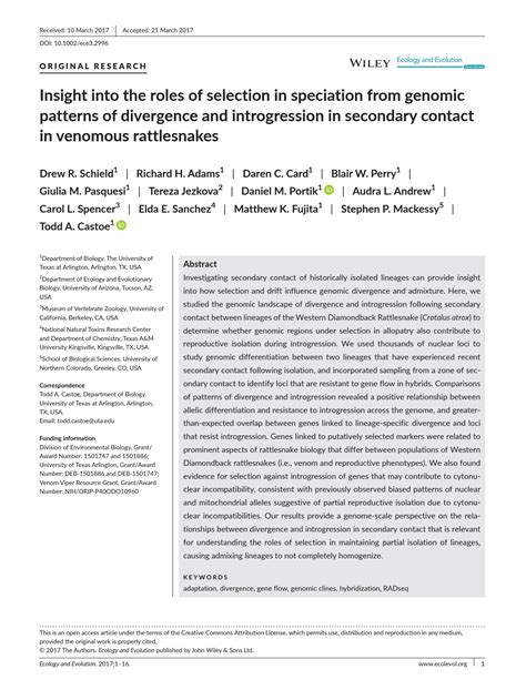 Solution Insight Into The Roles Of Selection In Speciation From