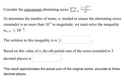 Solved Consider The Convergent Alternating Series