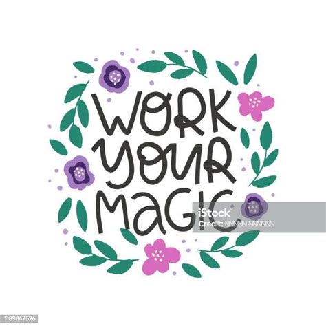 동기 부여 손으로 그린 문구 당신의 마법 벡터 타이포그래피를 작동합니다 영감 따옴표 개념에 대한 스톡 벡터 아트 및 기타 이미지 개념 검은색 격언 Istock