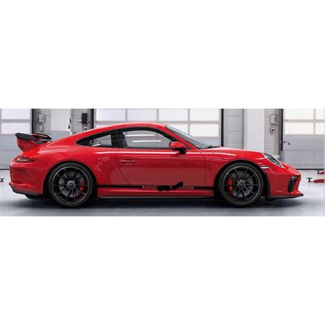 Triple Stripe Design Custom Side Door Decals Set For Porsche 911 2012