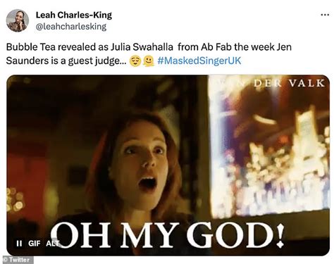 The Masked Singer Uk Star Julia Sawalha Feared Fix Claims As She Was Unveiled As Bubble Tea