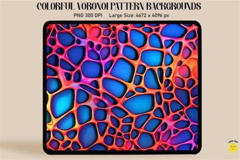 Colorful Voronoi Pattern Backgrounds Bundle Bundle · Creative Fabrica