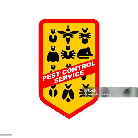 Pest Control Service Sign Trapping Rodents And Pests Beetles Symbol