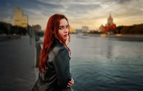 Wallpaper Look Red Redhead Promenade Long Hair Long Hair Redhead