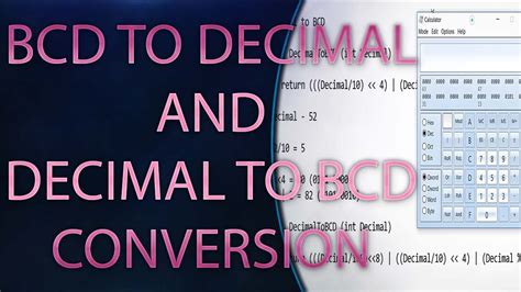 bcd to decimal and decimal to bcd conversion c program embedded c