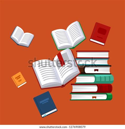 Books Background Science Textbook Research Poster Stock Vector Royalty Free