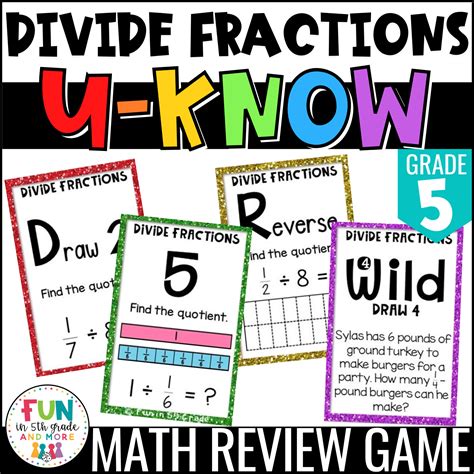 5th Grade Math Dividing Fractions Worksheets