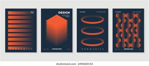 Abstract Gradient Background Vector Set Minimalist Stock Vector