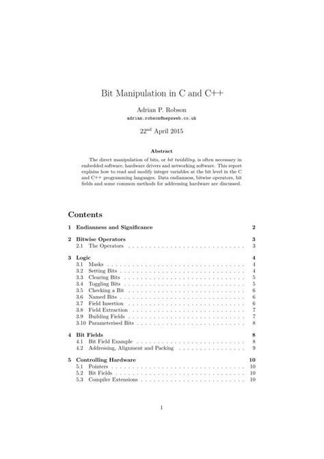 PDF Bit Manipulation In C And C NEPSweb Main Pagenepsweb Co Uk Docs BitC Pdf Bit