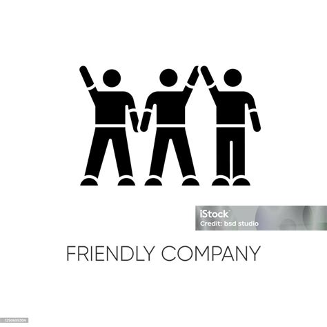 친절한 회사 블랙 글리프 아이콘 우정 사회적 소통 공백에 대한 친교 실루엣 기호 가장 친한 친구 그룹은 함께 시간을 보낸다 벡터 격리 된 그림 아이콘에 대한 스톡 벡터 아트