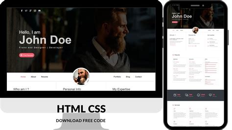 Design Complete Responsive Personal Portfolio Website Using Html Css