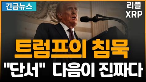 리플 트럼프의 침묵 이게 이걸 의미 하는거구나 Youtube