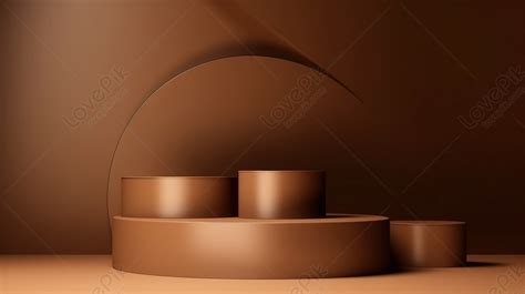 일치하는 배경을 가진 3d 렌더링의 제품 디스플레이 광고 갈색 연단 3d 배경 연단 배경 레이 배경 이미지 Hd 3d
