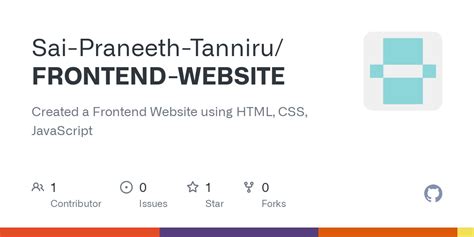 Github Sai Praneeth Tanniru Frontend Website Created A Frontend Website Using Html Css