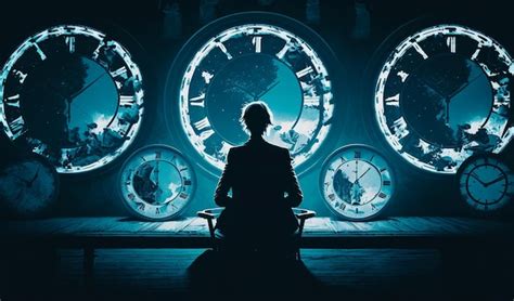 Premium Ai Image Time Management Concept Artwork Abstract Of Silhouette Man Sitting With