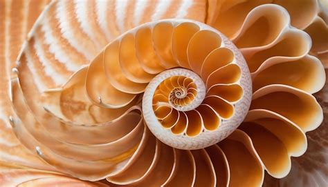 Premium Ai Image Close Up Nautilus Shell Pattern
