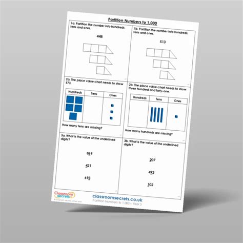 Year 3 Partition Numbers To 1 000 Reasoning And Problem Solving Resource Classroom Secrets