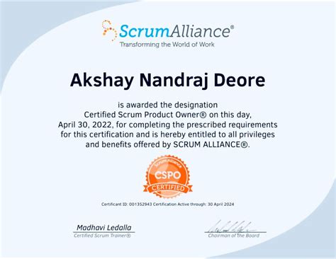 Akshay Deore On Linkedin Cspo Productowner Scrumalliance Scrum