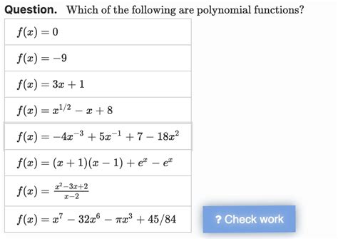 Solved Polynomial Functions Chegg