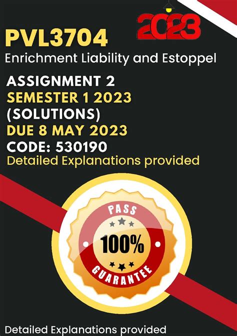 Pvl3704 Assignment Answers 2 Semester 1 2023 Unique Code 530190