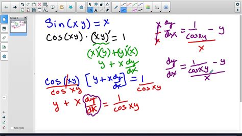 Implicit Differentiation Using Trig Functions Youtube