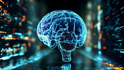 Human Brain Showing Robotic Thinking Concept Of Neural Network Circuit