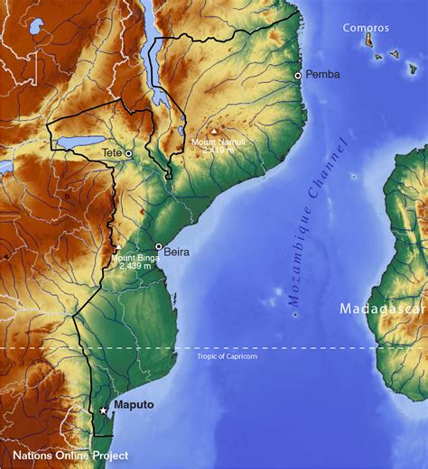 Political Map Of Mozambique Nations Online Project