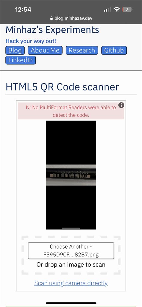 File Upload In Demo Not Working On Ios No Multiformat Readers Were Able To Detect The Code