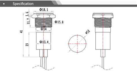 16mm Led Metal Indicator Light Pilot Lamp With Car Boat Dashboard