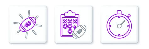 세트 라인 스톱워치 미식 축구 공 및 계획 전략 개념 아이콘 벡터 경기장에 대한 스톡 벡터 아트 및 기타 이미지 경기장 경쟁 계시기 Istock