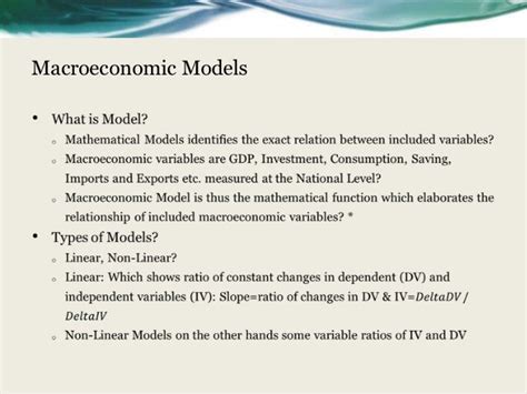 Macroeconomic Modelling