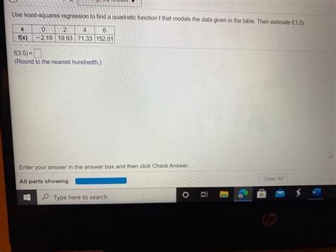 Solved Use Least Squares Regression To Find A Quadratic Chegg