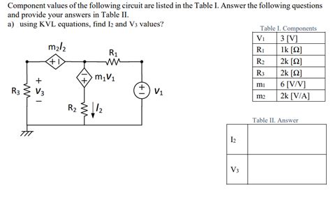 Solved Component Values Of The Following Circuit Are Listed Chegg