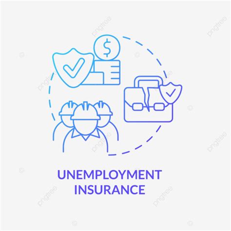Unemployment Insurance Blue Gradient Concept Icon Includes Line