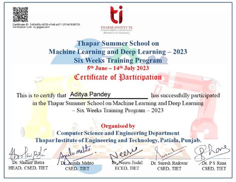 Aditya Pandey On Linkedin Machinelearning Deeplearning Ai Thaparsummerschool2023