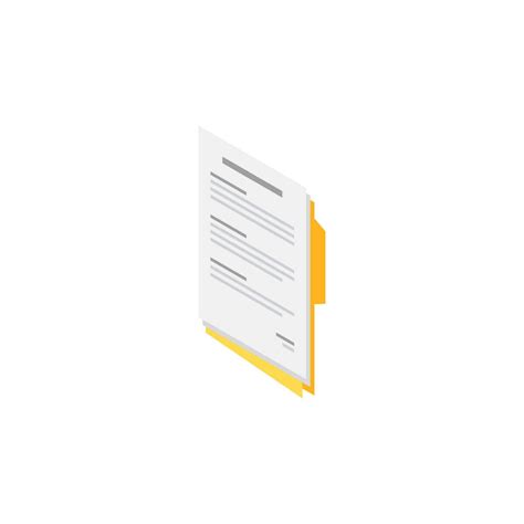 Document Isometric Left View White Background Icon Vector Isometric Flat Style Vector