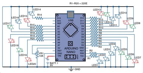Led Flasher Flash Twenty Leds Using Arduino Full Electronics Project