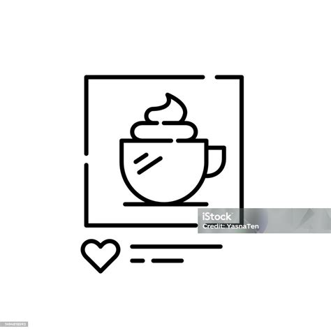 휘핑크림을 곁들인 커피 한 잔 소셜 미디어 게시물 레스토랑 테이크 아웃 또는 음식 블로그 픽셀 퍼펙트 편집 가능한 아이콘 3차원 형태에 대한 스톡 벡터 아트 및 기타 이미지