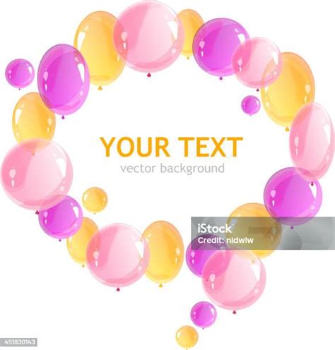 Bingkai Liburan Dengan Balon Berwarnawarni Ilustrasi Stok Unduh Gambar Sekarang Angin