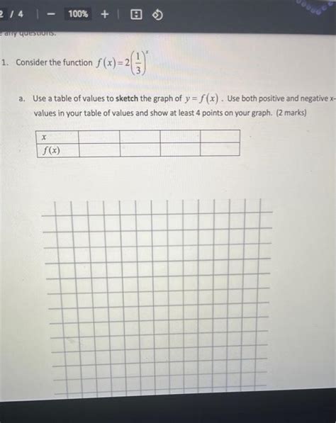 solved consider the function f x 2 31 x a use a table of