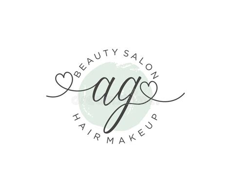 Initial Ag Feminine Logo Collections Template Handwriting Logo Of