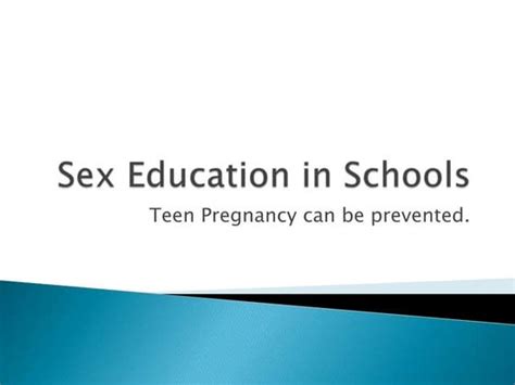 Sex Education In School Pptx