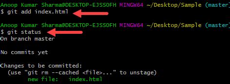 Working With Git Add And Git Status Commands